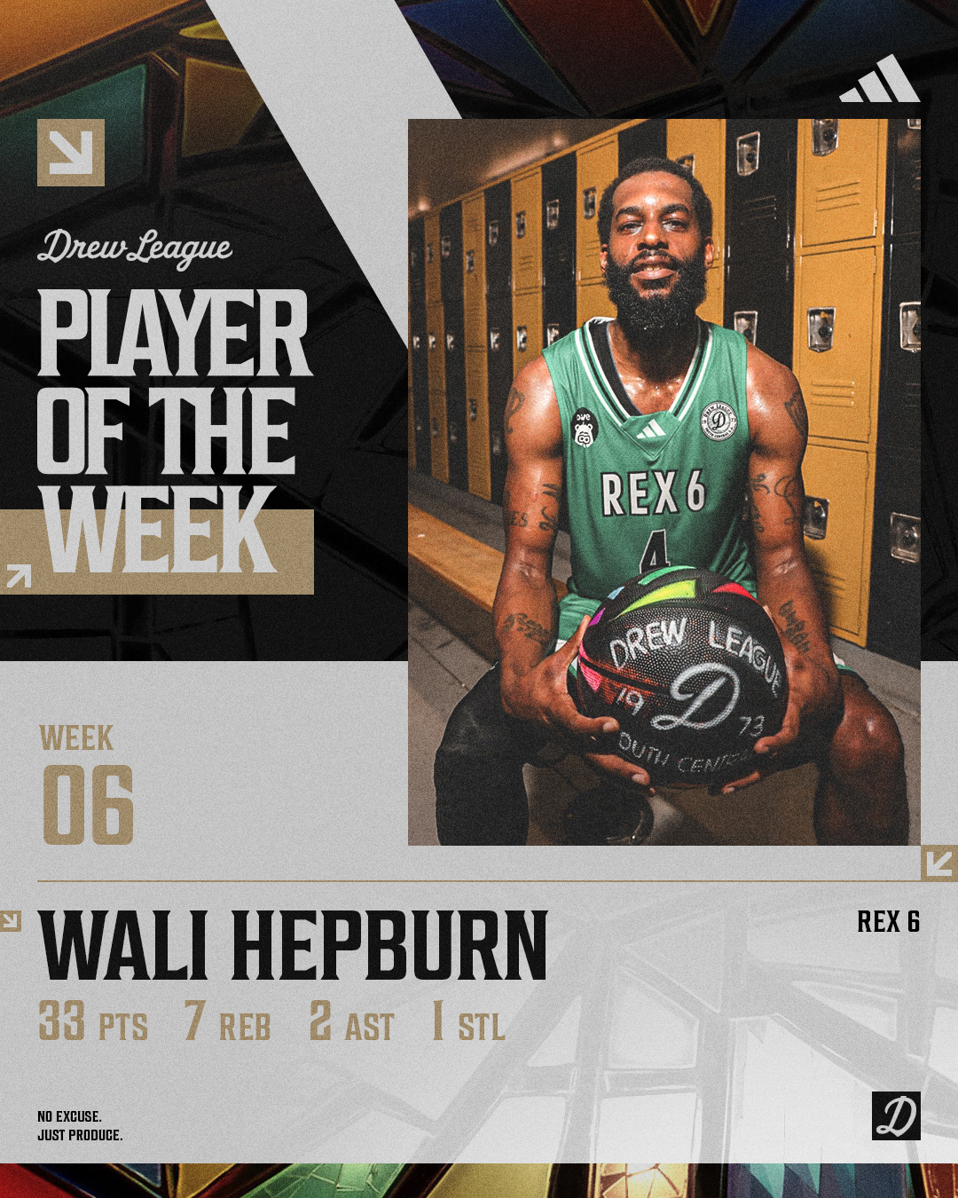 WALI HEPBURN NAMED WEEK 6 PLAYER OF THE WEEK - Drew League Drew League
